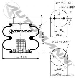 Air Spring Double Convoluted (2B9-206) | Peterbilt Truck Parts