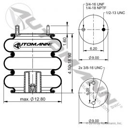 Air Spring Triple Convoluted (3B12-335) | Peterbilt Truck Parts